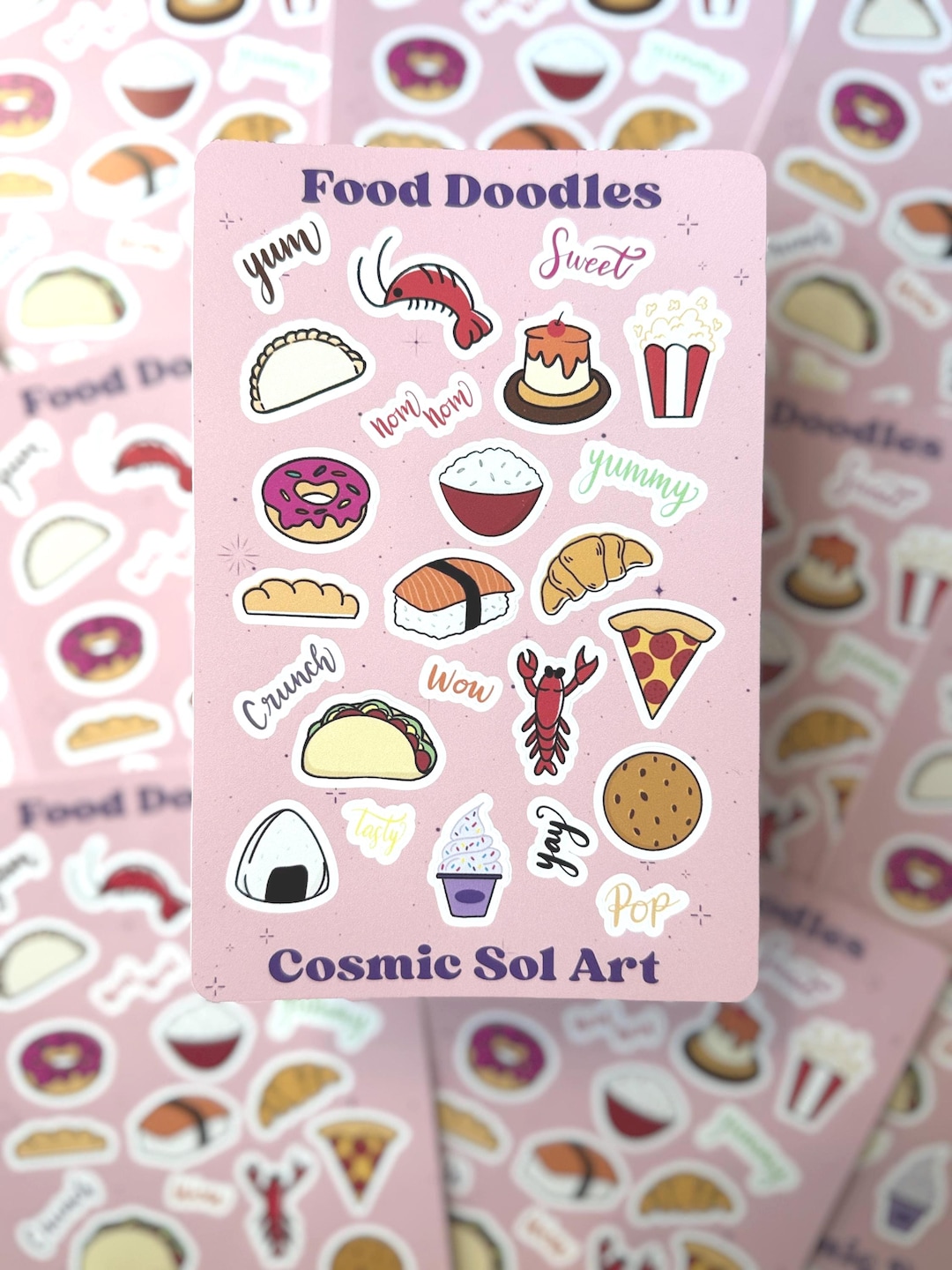 Food Doodles Sticker Sheet: Junk Journal Scrapbook Planner Stickers ...