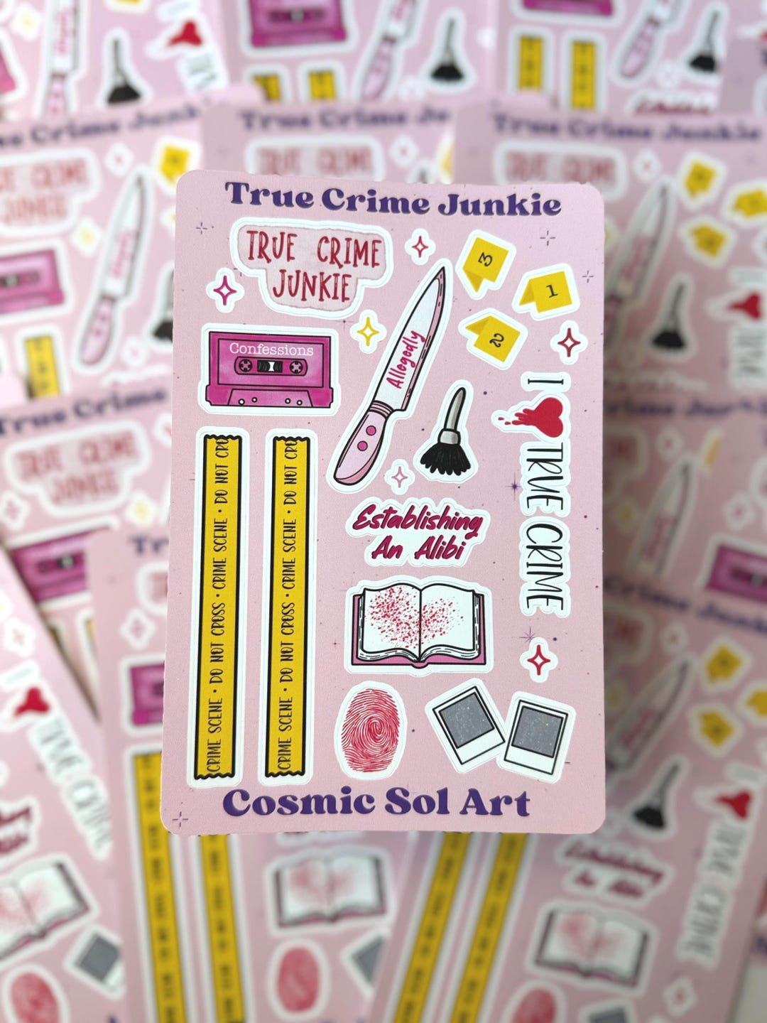 True Crime Junkie Sticker Sheet: Junk Journal Scrapbook Planner ...