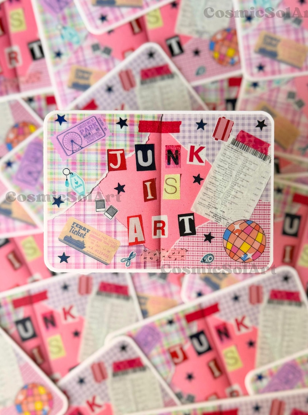 Junk is Art Sticker : Junk Journal Scrapbook Planner Stickers Super ...