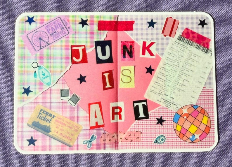 Junk is Art Sticker : Junk Journal Scrapbook Planner Stickers Super ...
