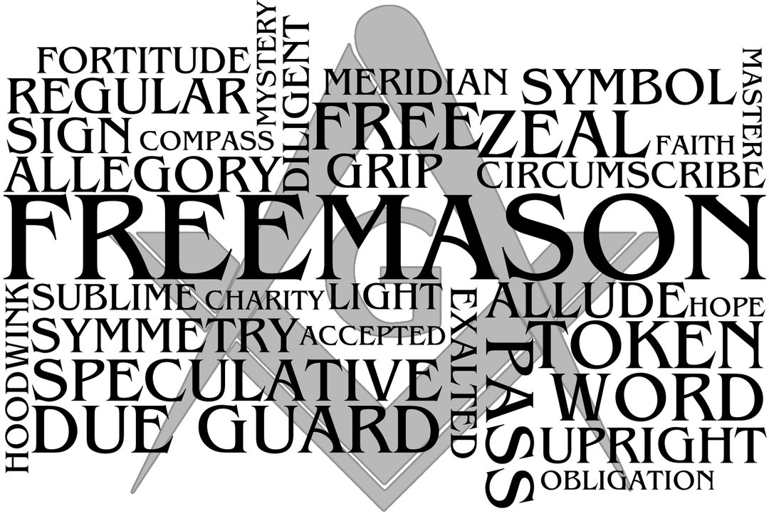 Masonic Words Black PNG | JPG - Etsy