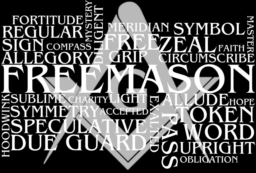 Masonic Words White PNG | JPG - Etsy