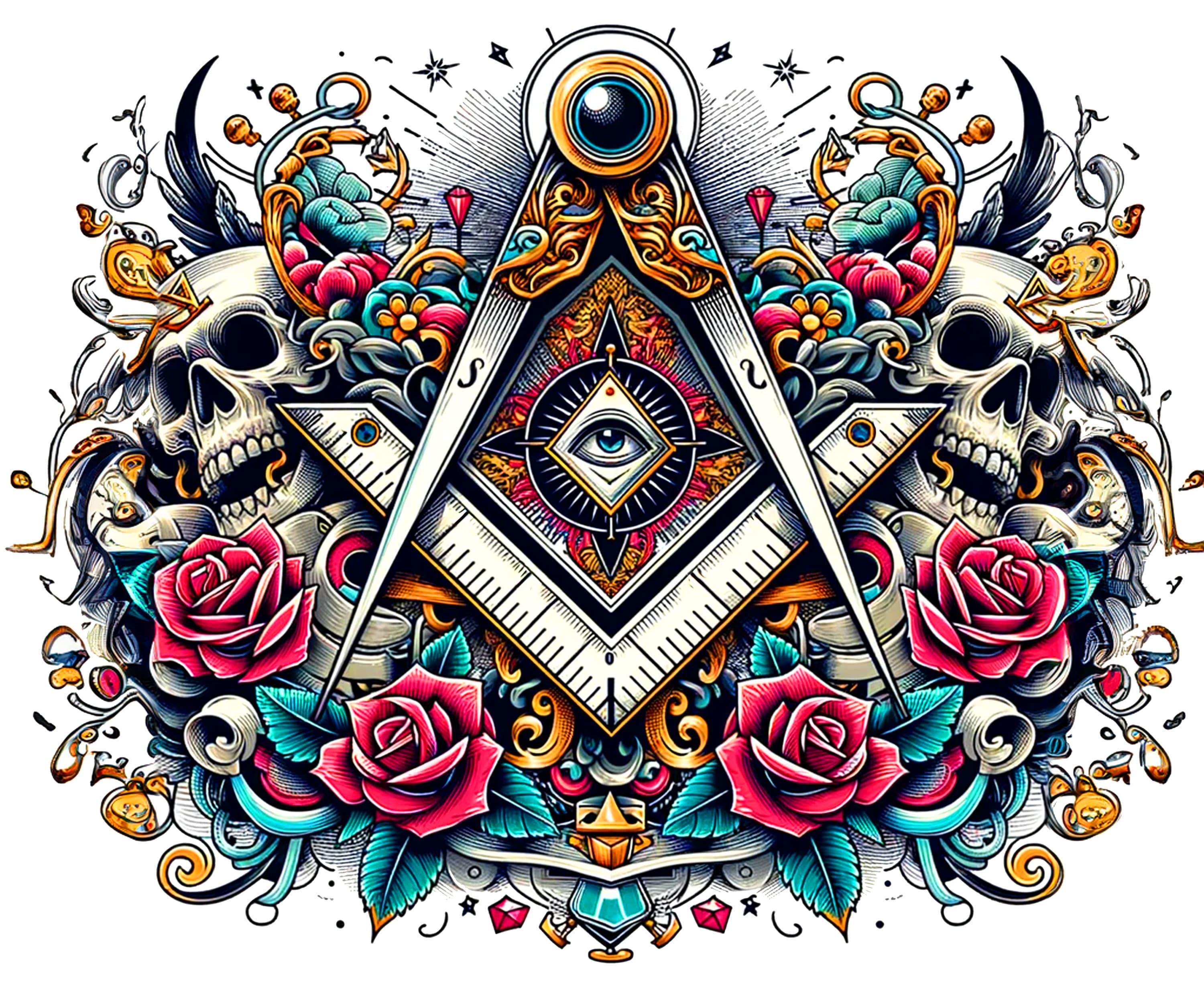 Masonic Tattoo Art JPG | PNG - Etsy