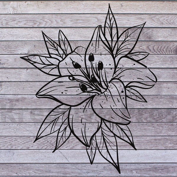 Lily Flower SVG, Lilium Flower SVG, Lily SVG, Flower Svg, Lily Flower ...