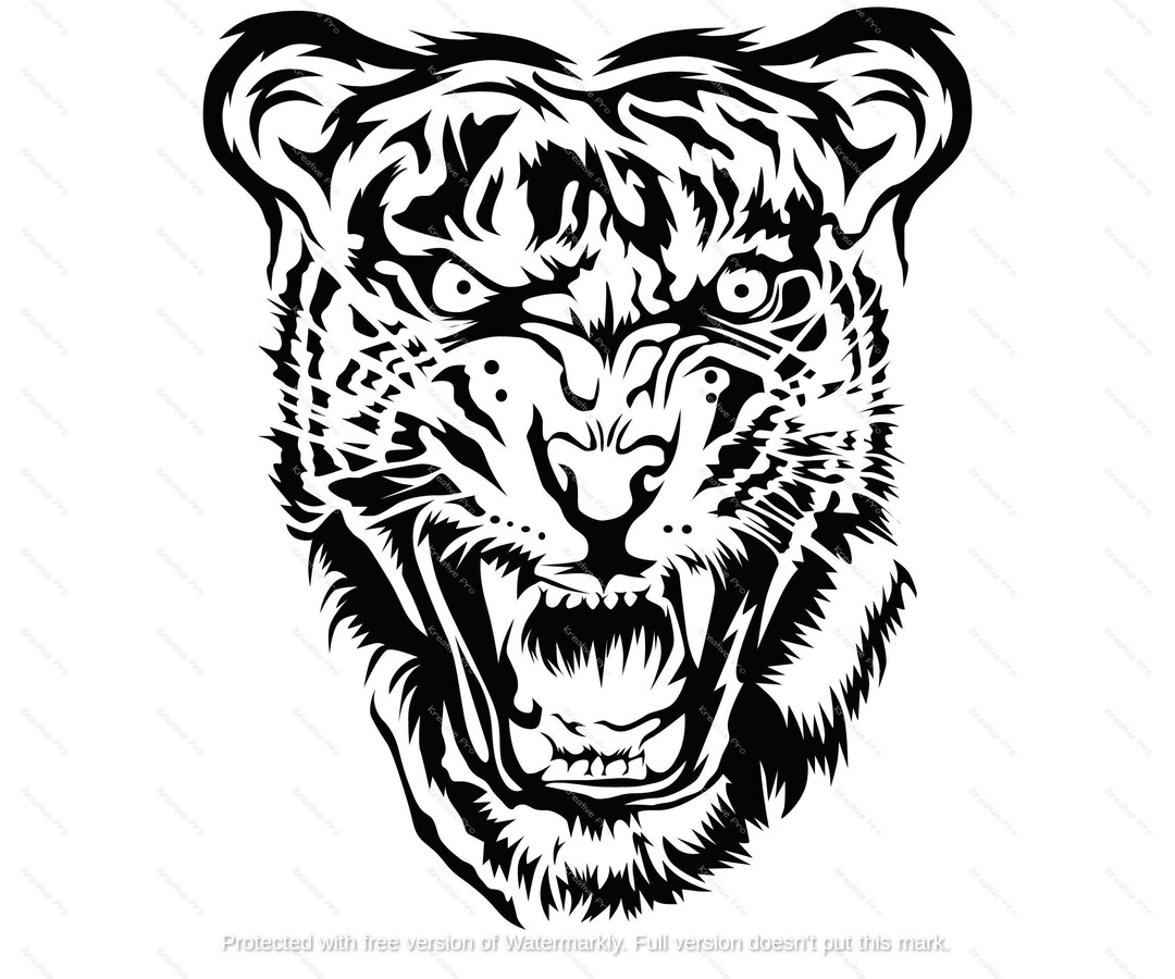 Tiger Head SVG Cricut, Wild Animal Face, Zoo Clipart, Mascot Logo ...