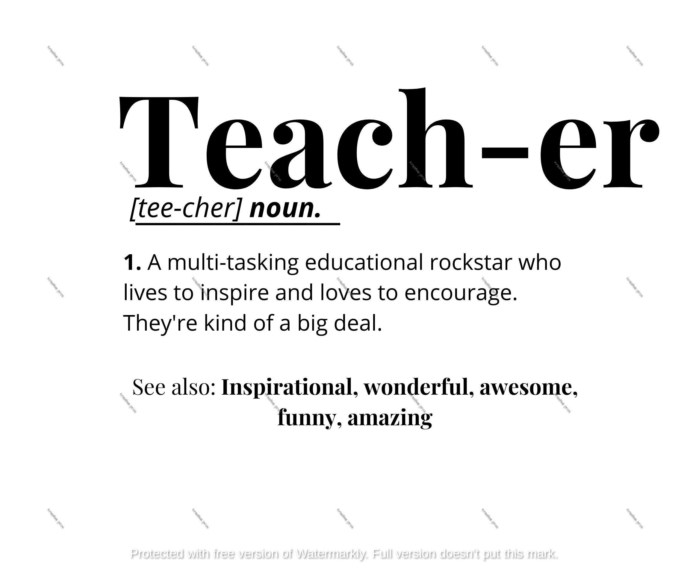 Teacher Definition Svg Teacher Svg for Cricut Teaching Svg Teacher Gift ...