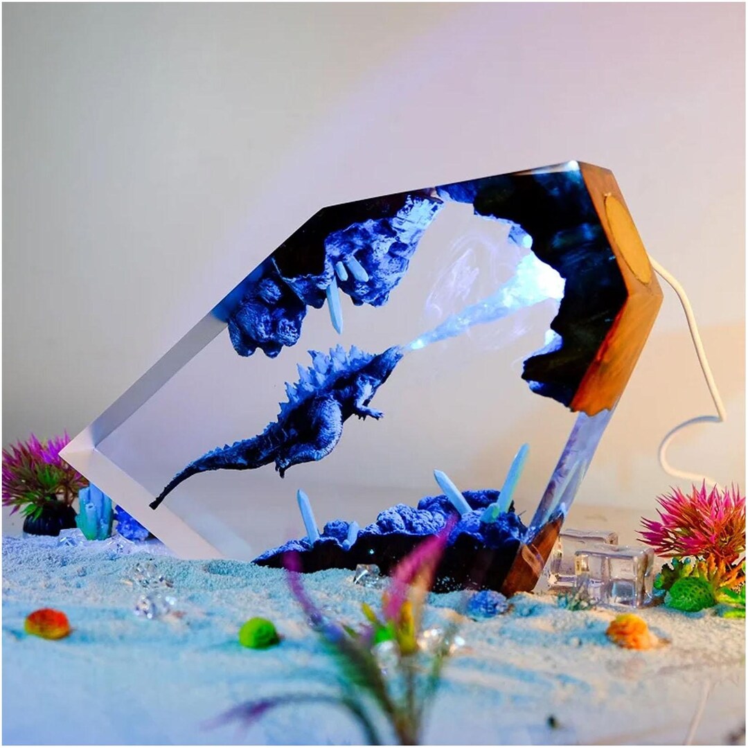 God.zilla King of the Monsters Epoxy Resin Lamp, Night Light - Etsy