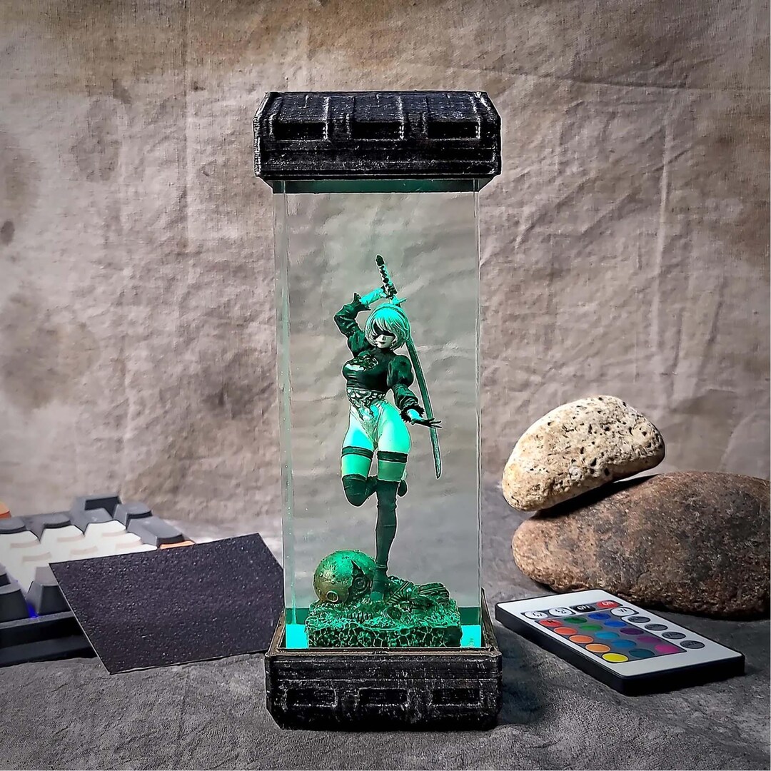 2B Nier Automata Diorama Epoxy Resin Lamp, Night Light, Wireless Lights ...