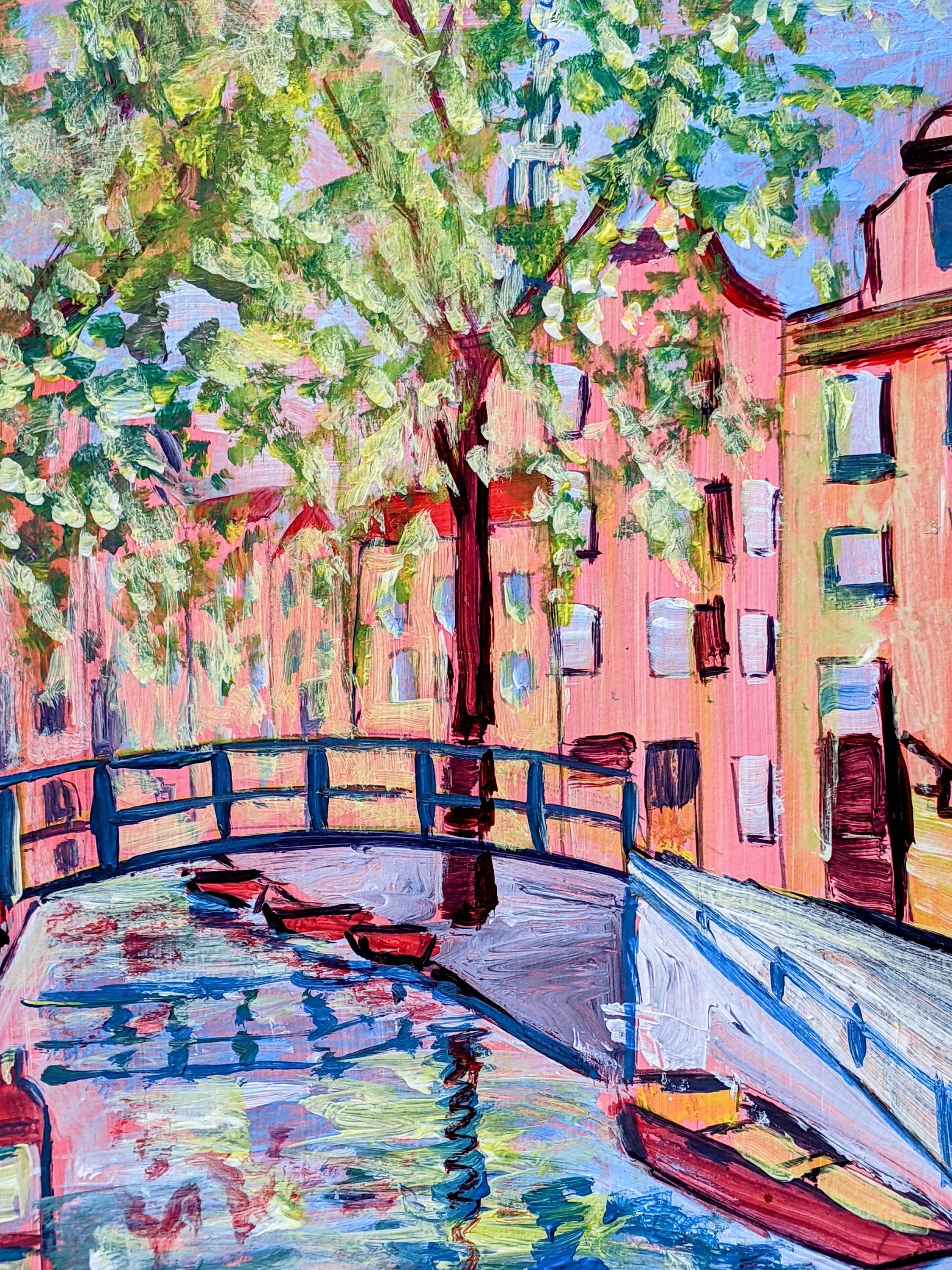 Anne Frank's House Original Painting acrylic on Pressed | Etsy