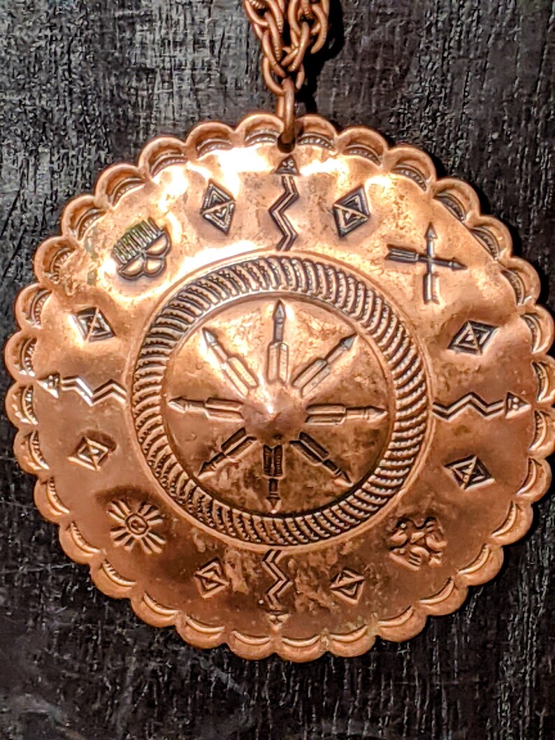 Native American Tribal Hammered Copper Statement Necklace on - Etsy