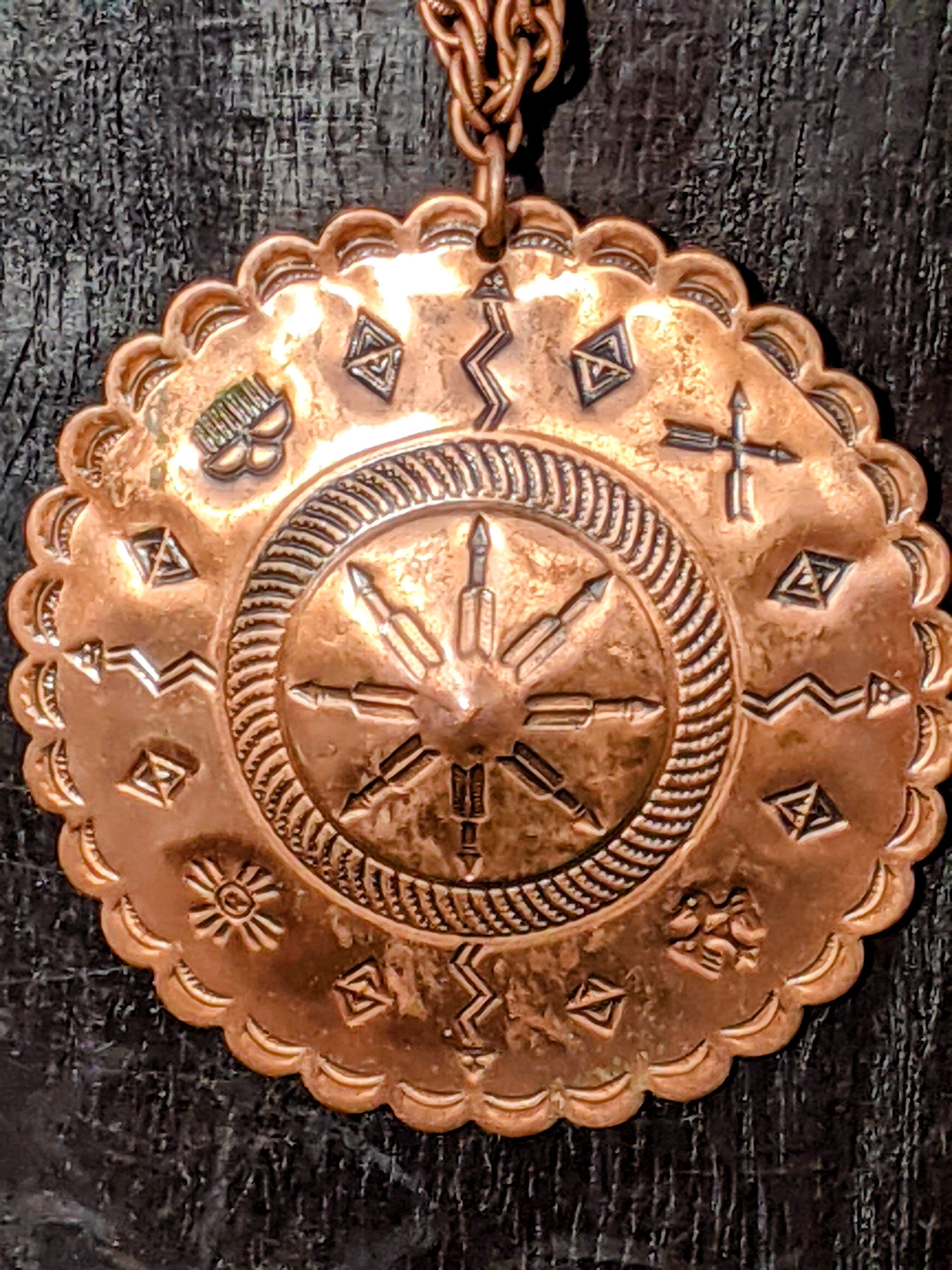 Native American Tribal Hammered Copper Statement Necklace on - Etsy