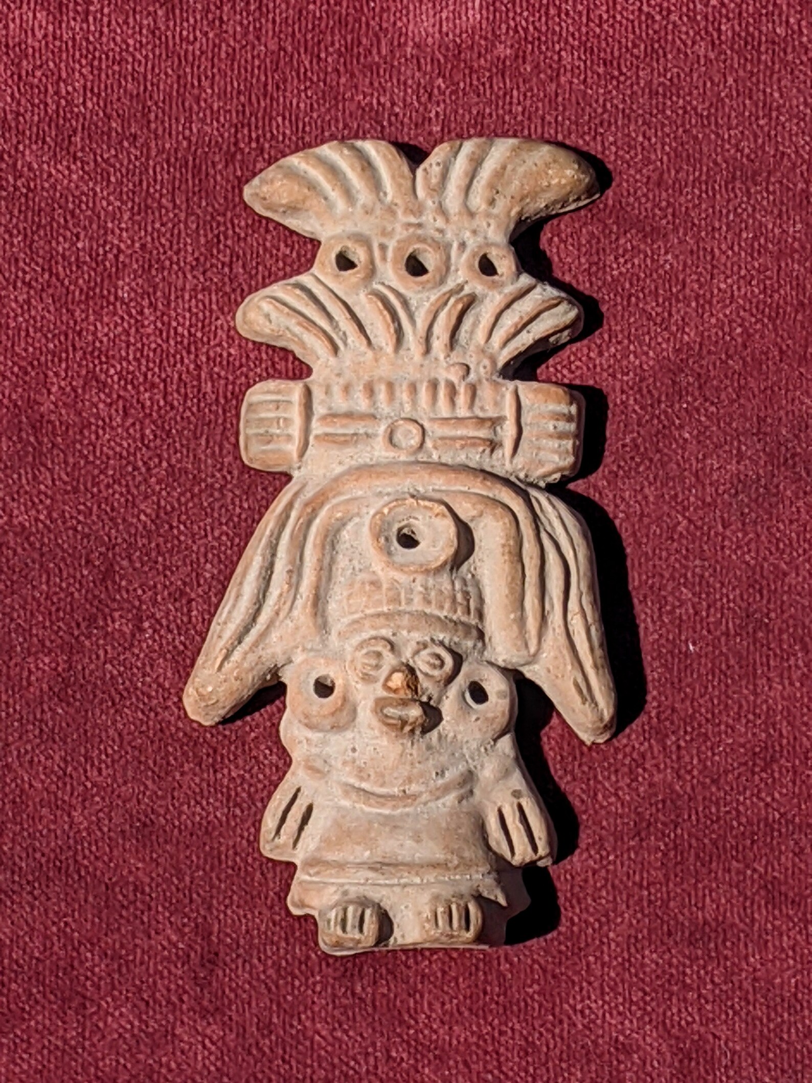 Multiple Vintage Mayan Terracotta Flat Talisman Figurines, 20th Century ...