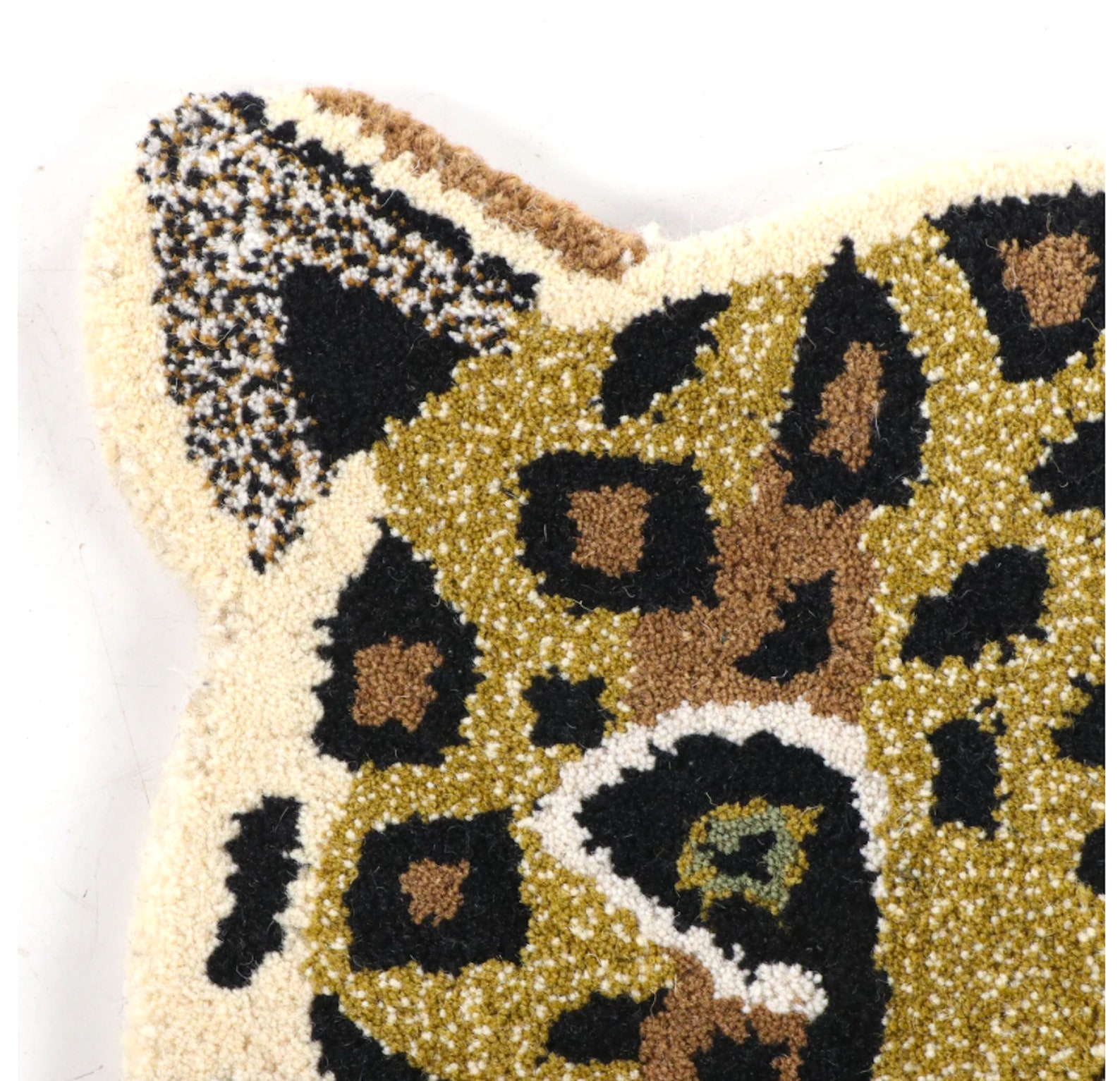 Eastern Indian Hand-tufted Leopard Face Shaped Accent Rug/mat - Etsy