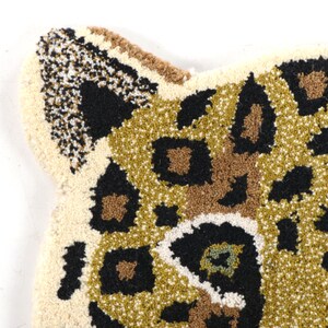 Eastern Indian Hand-tufted Leopard Face Shaped Accent Rug/mat - Etsy