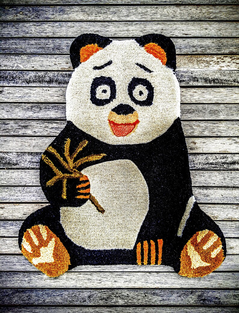 Eastern Indian Hand-tufted Panda Accent Rug/mat, Panda Spirit Animal ...