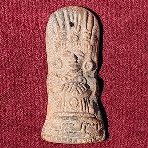 Multiple Vintage Mayan Terracotta Flat Talisman Figurines, 20th Century ...