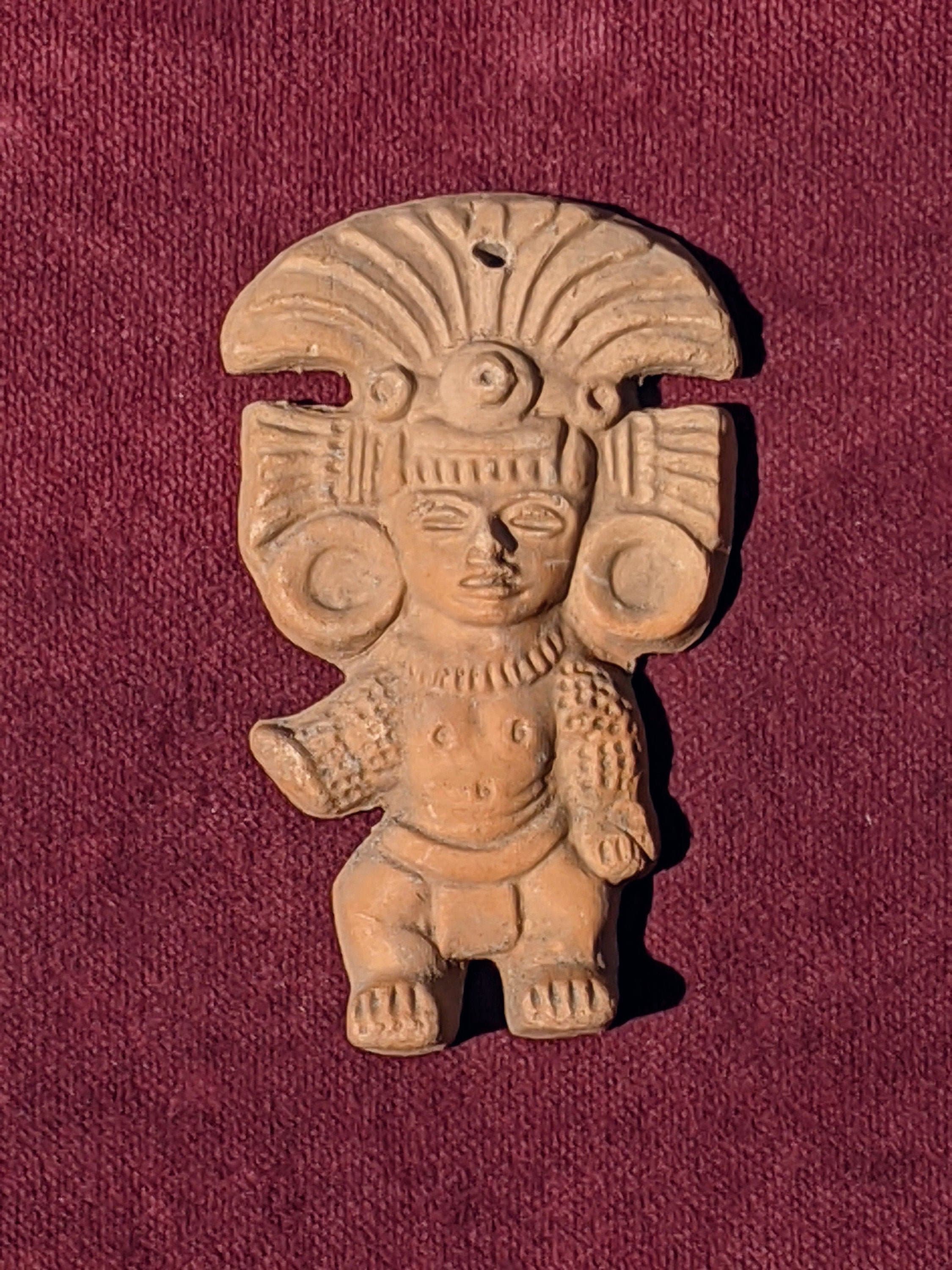 Multiple Vintage Mayan Terracotta Flat Talisman Figurines, 20th Century ...