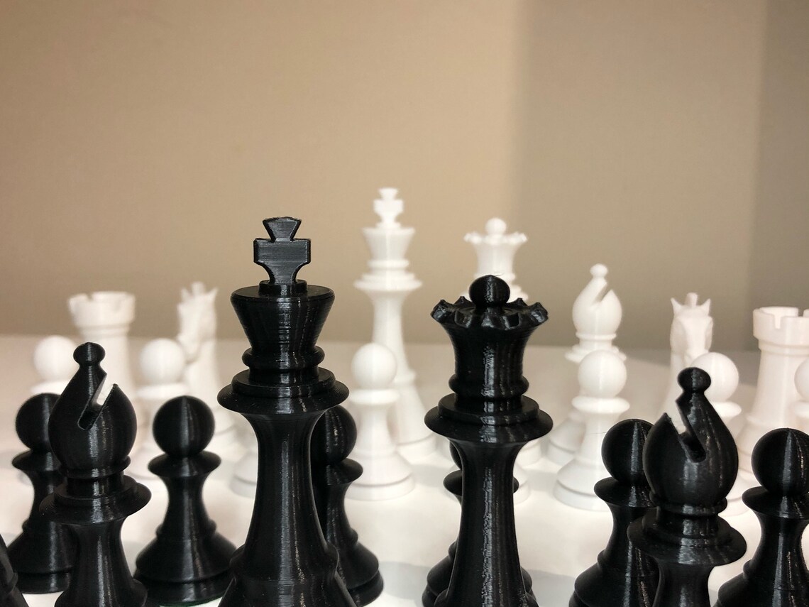 Chess Set Large & Weighted - Classic Staunton Style - 105/95/85mm King ...