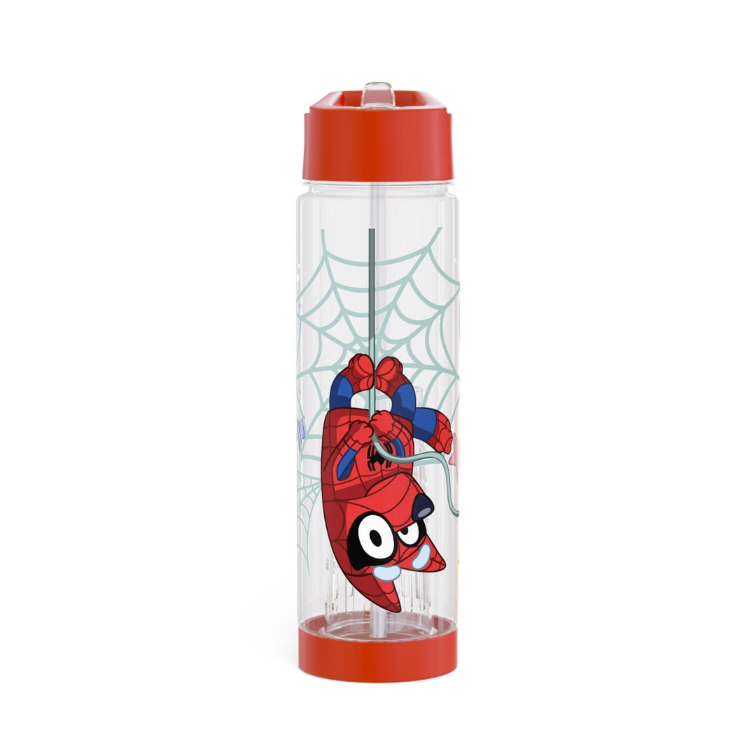 Water Bottle, Spiderman Bluey Design, Reusable Infuser Flask, Kids ...