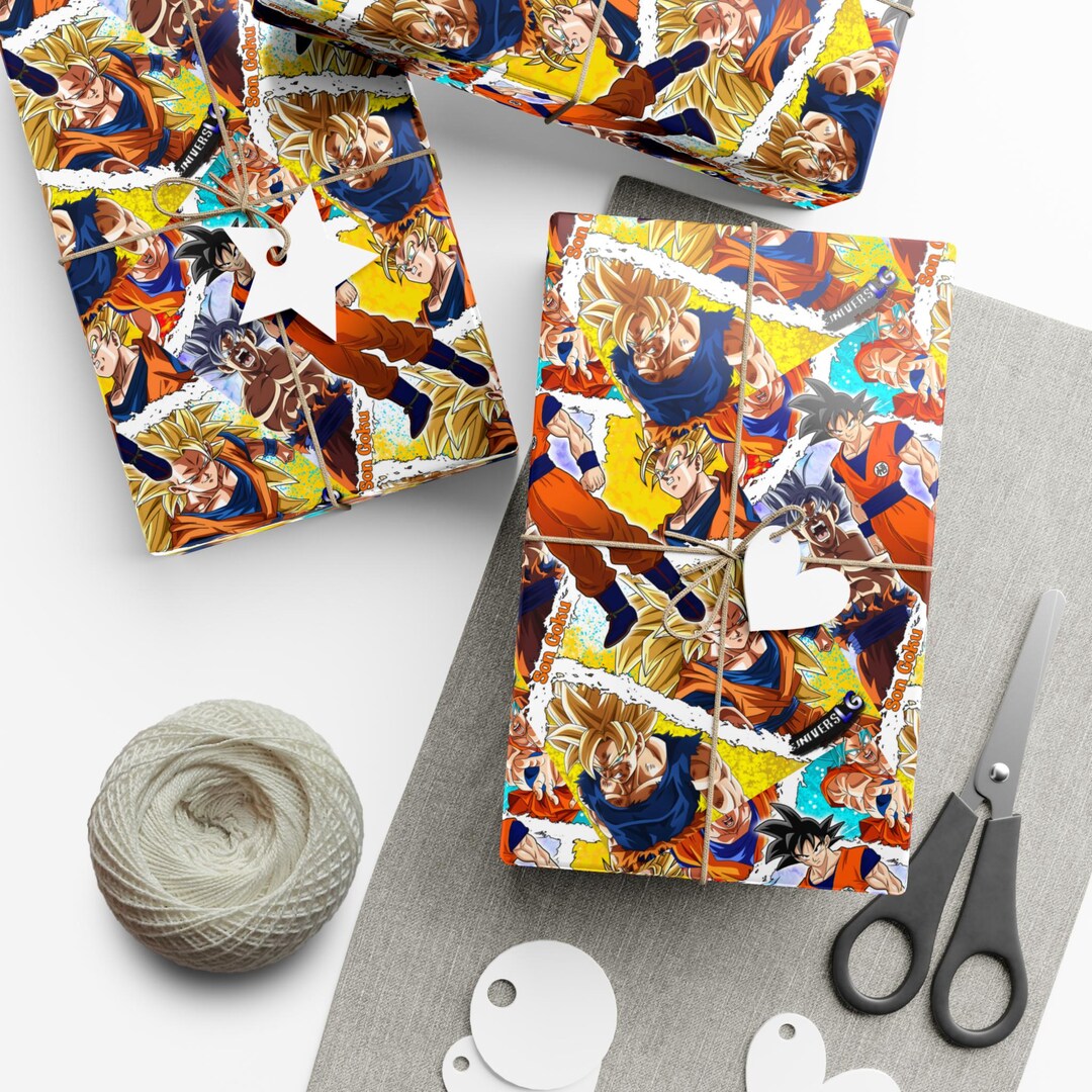 Goku Gift Wrap Papers, Dragon Ball Z Fan Art, Anime Christmas Gift Wrap ...