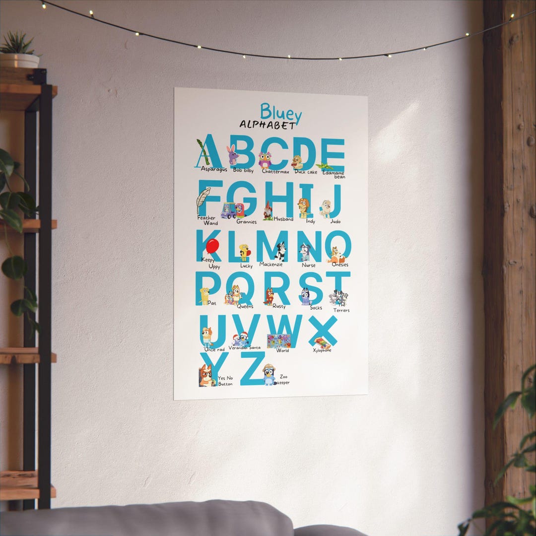 Bluey Alphabet Matte Vertical Posters - Etsy Canada