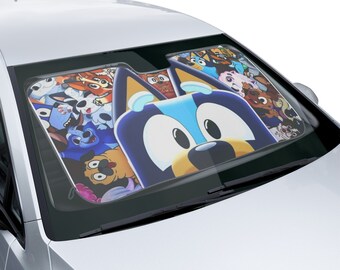 Bluey Auto Sunshade Car, Cartoon Car Sunshade, Bluey Car Sunshade ...