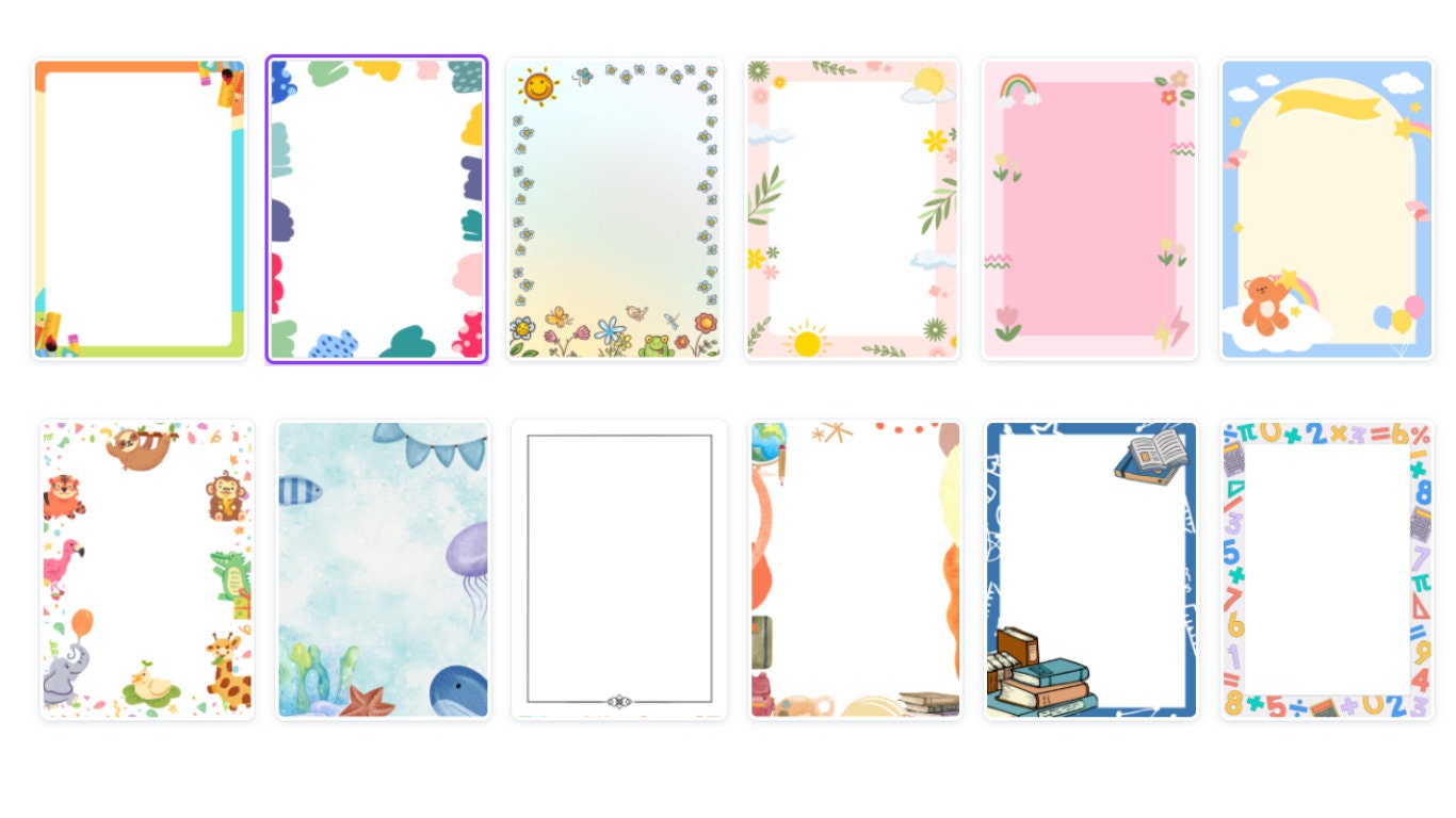 School A4 Document Boarders - Etsy