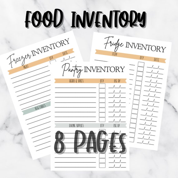 Food Inventory PrintablesPantry Inventory Freezer Inventory | Etsy