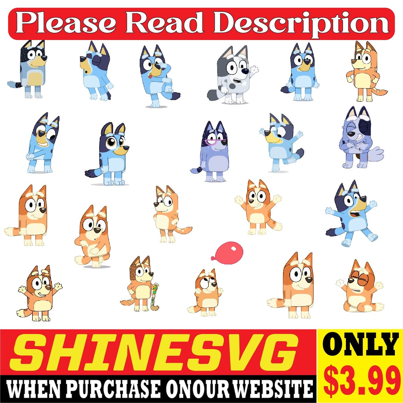 21 Diseños Bluey SVG Bundle / Bluey svg / Cumpleaños Bluey / - Etsy España