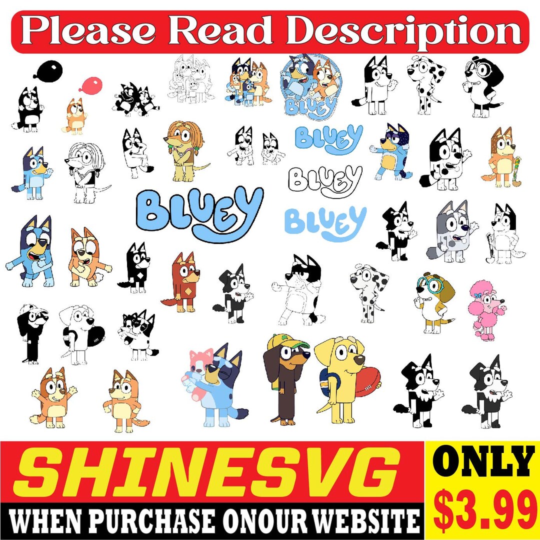 40 Designs Bluey SVG Bundle Bluey Svg Bluey Birthday - Etsy New Zealand