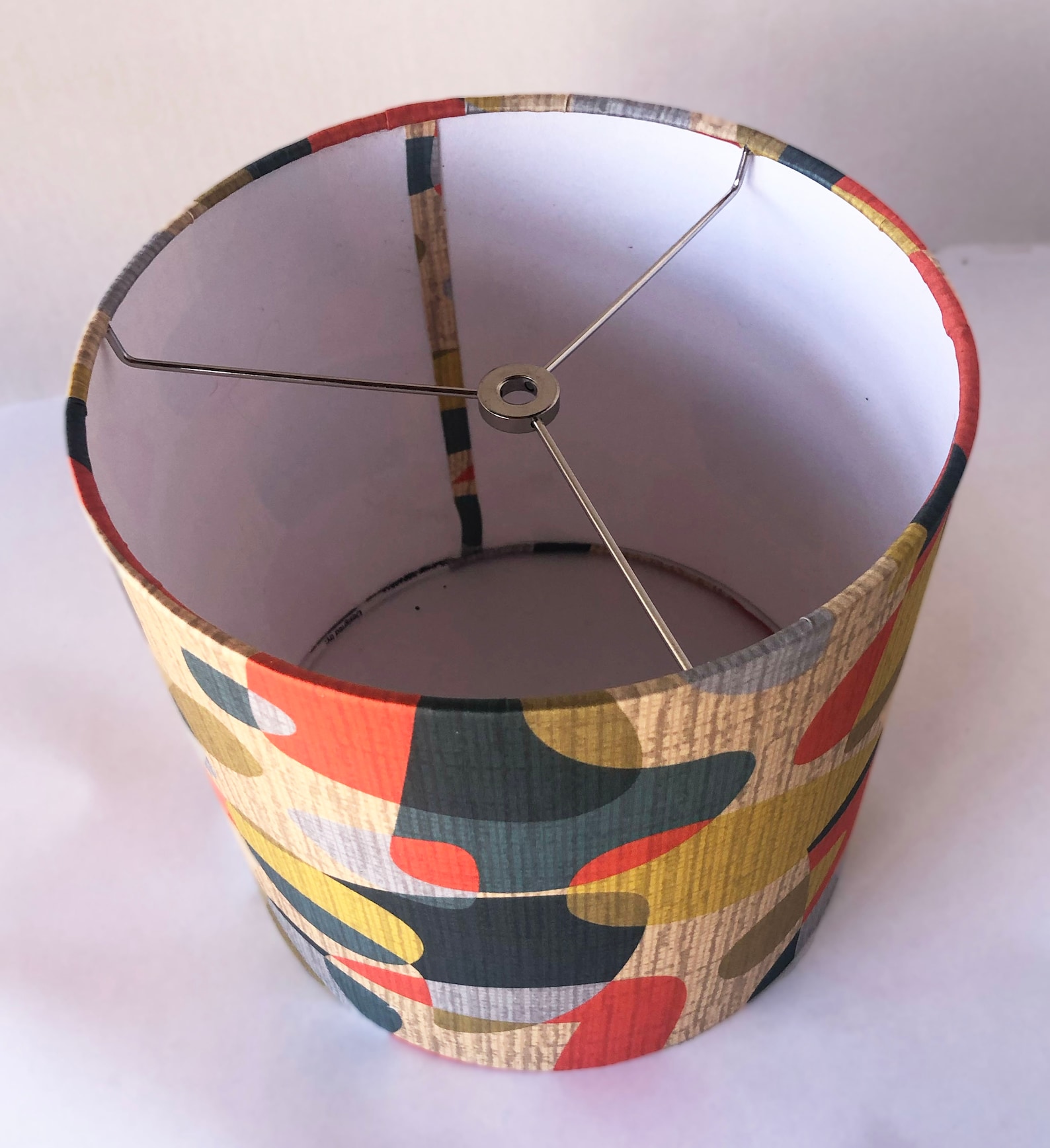 Mid Century Modern Abstract Lamp Shade Orange Olive Gold - Etsy