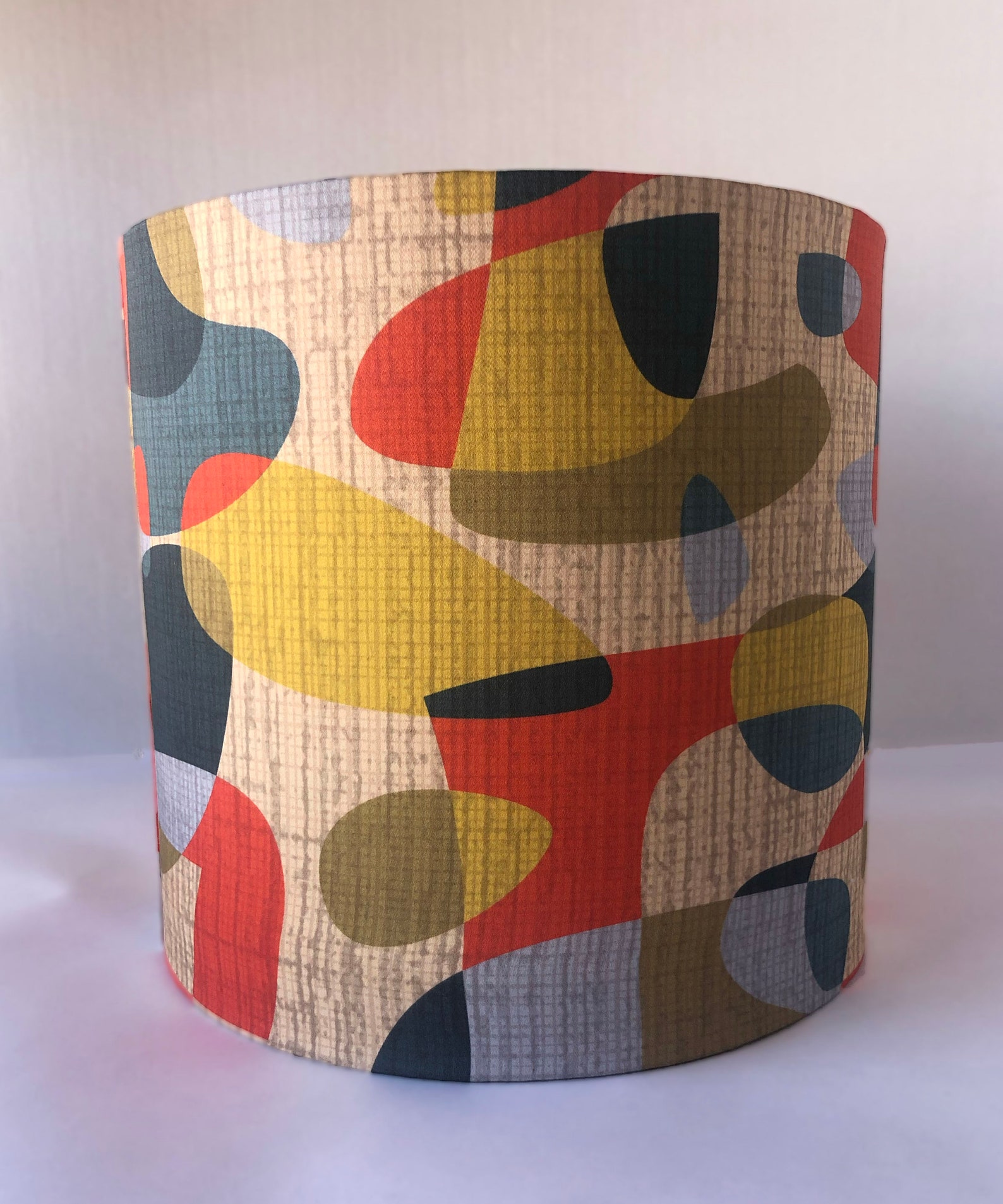 Mid Century Modern Abstract Lamp Shade Orange Olive Gold - Etsy