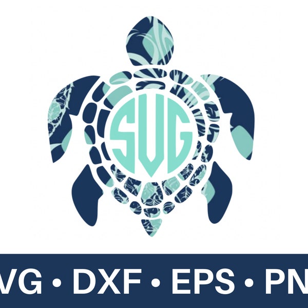 Turtle Monogram - Etsy