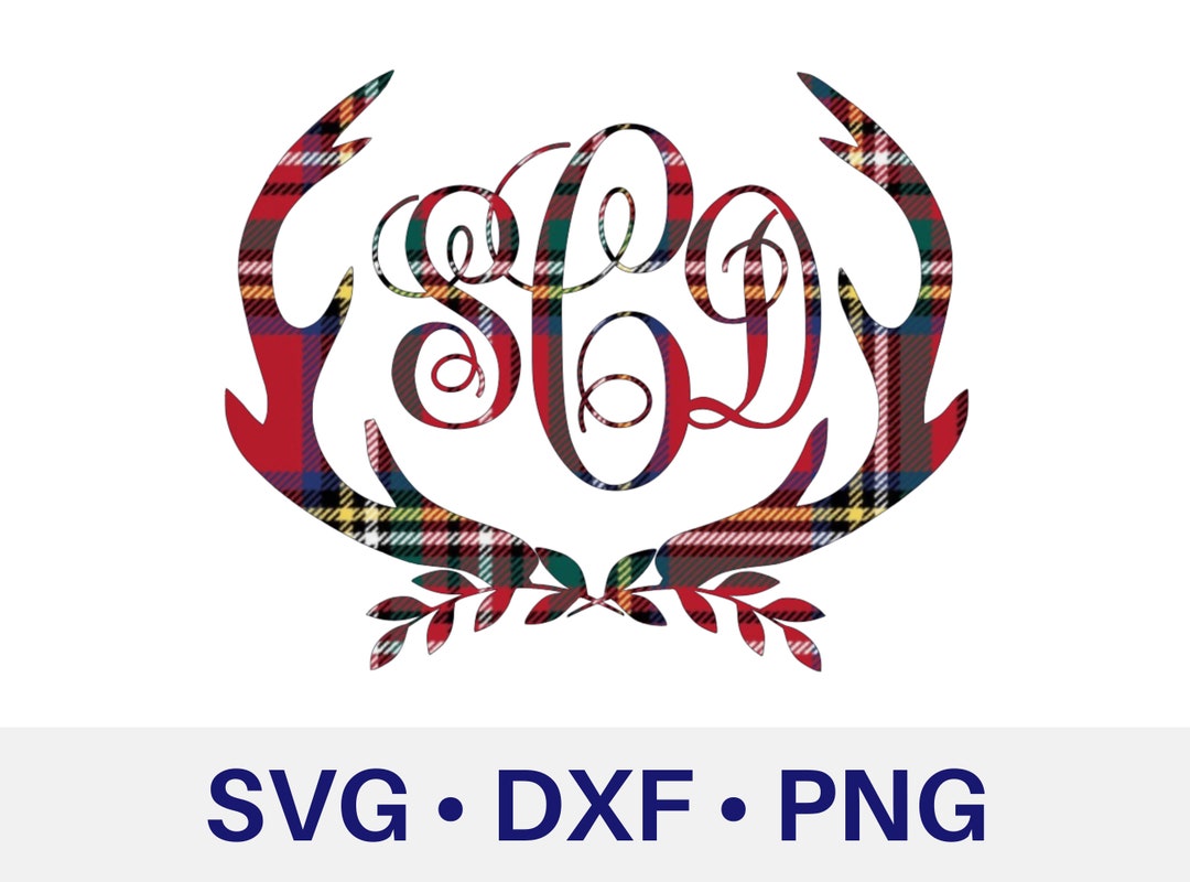 Antler Monogram Frame SVG | Monogram Antler SVG | Deer Antler DXF ...
