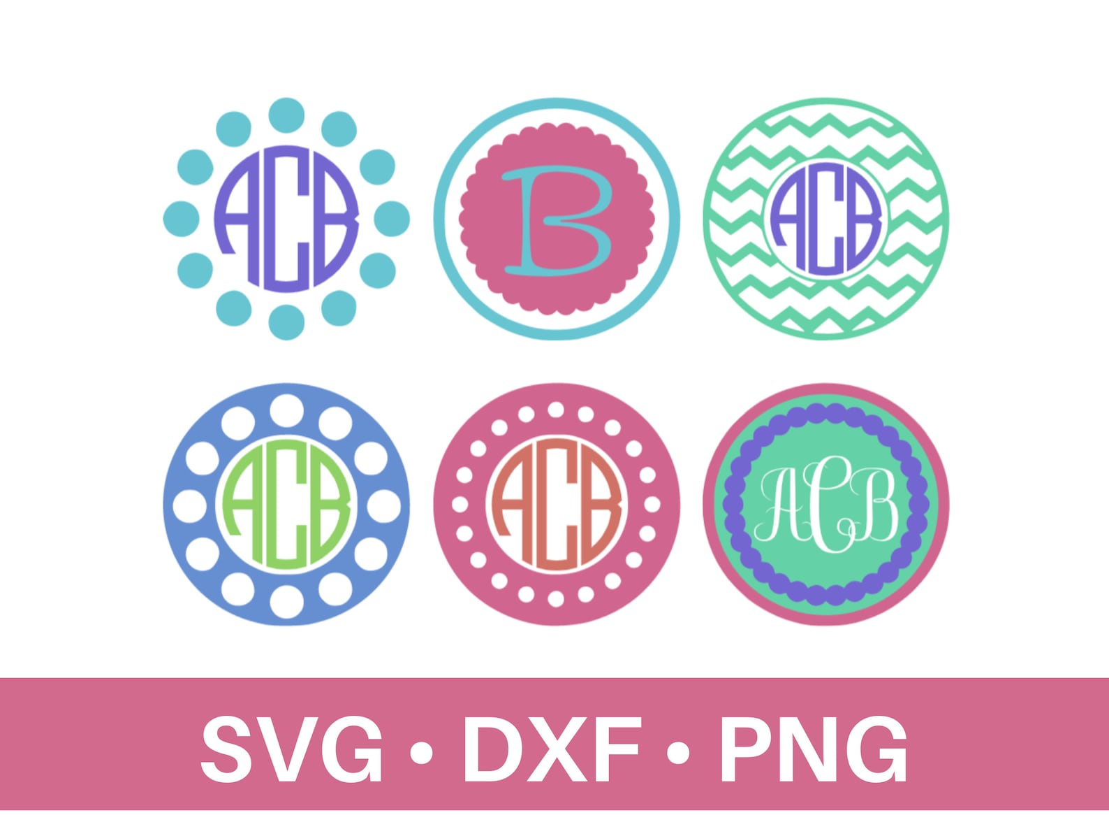 Circle Monogram Frame Bundle | Circle Monogram Border | Circle Monogram ...