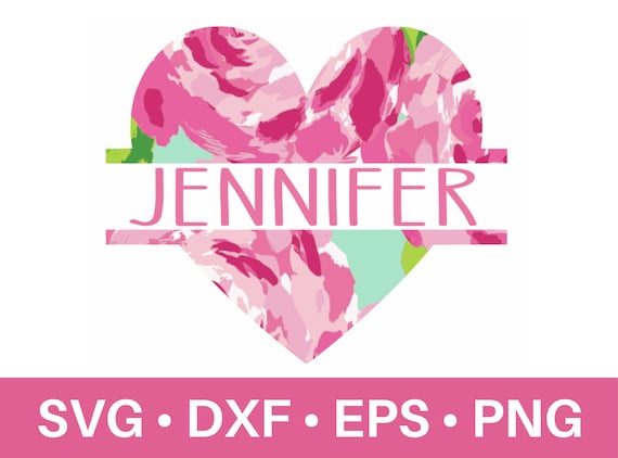 Heart Name Frame Cut File Heart Monogram Heart Name Frame | Etsy