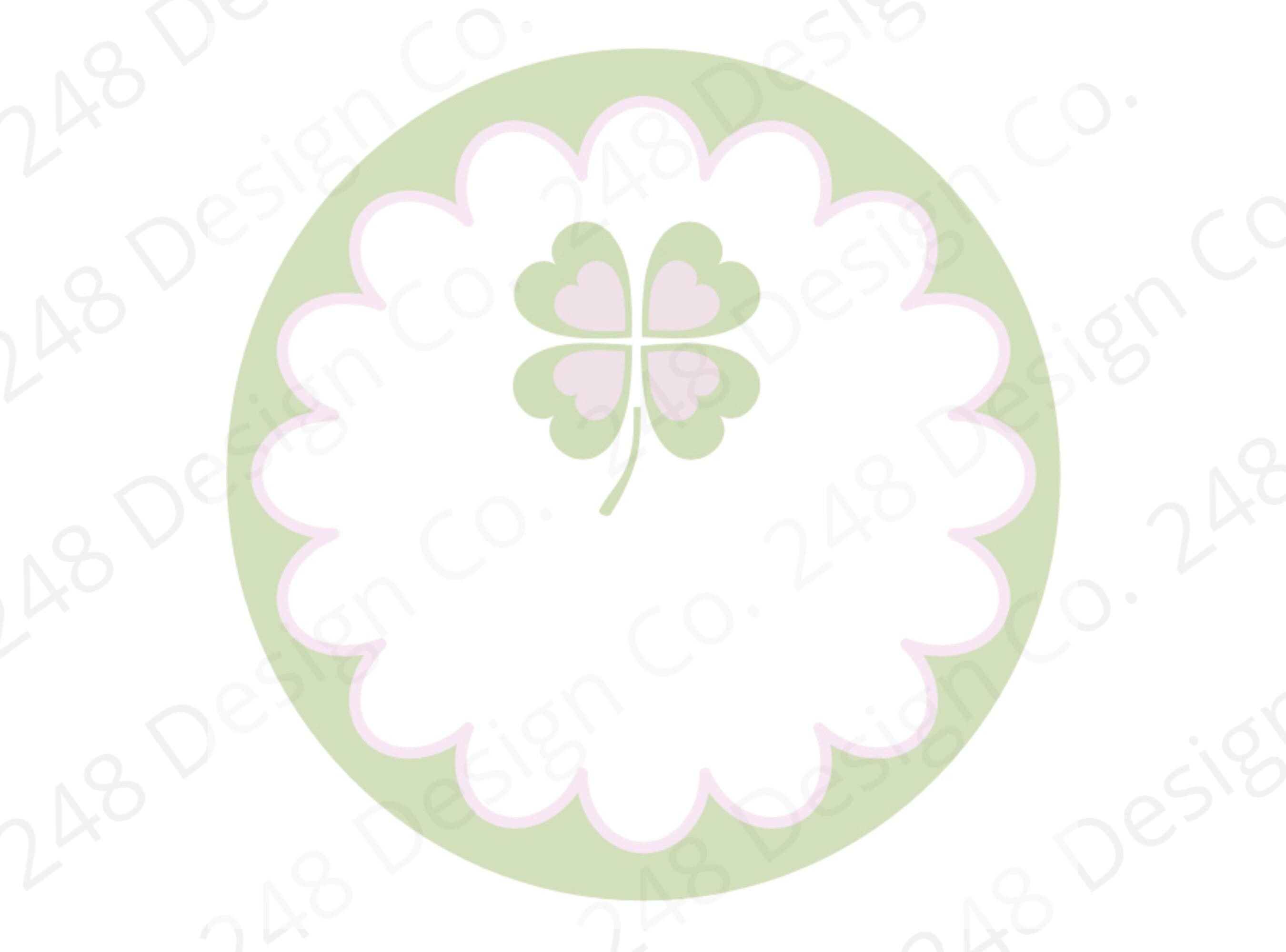 St. Patrick’s Day Monogram Frame SVG | Four Leaf Clover Name Frame ...