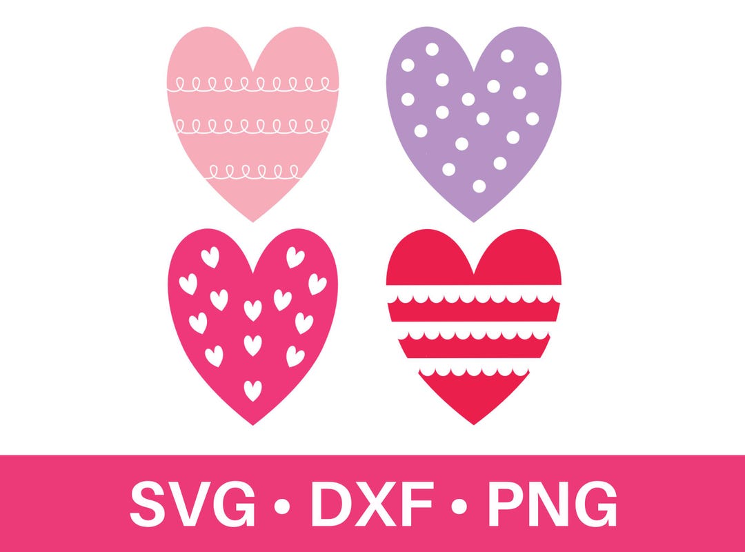 Cutout Heart Bundle SVG | Valentine’s Day Hearts SVG | Personalized ...