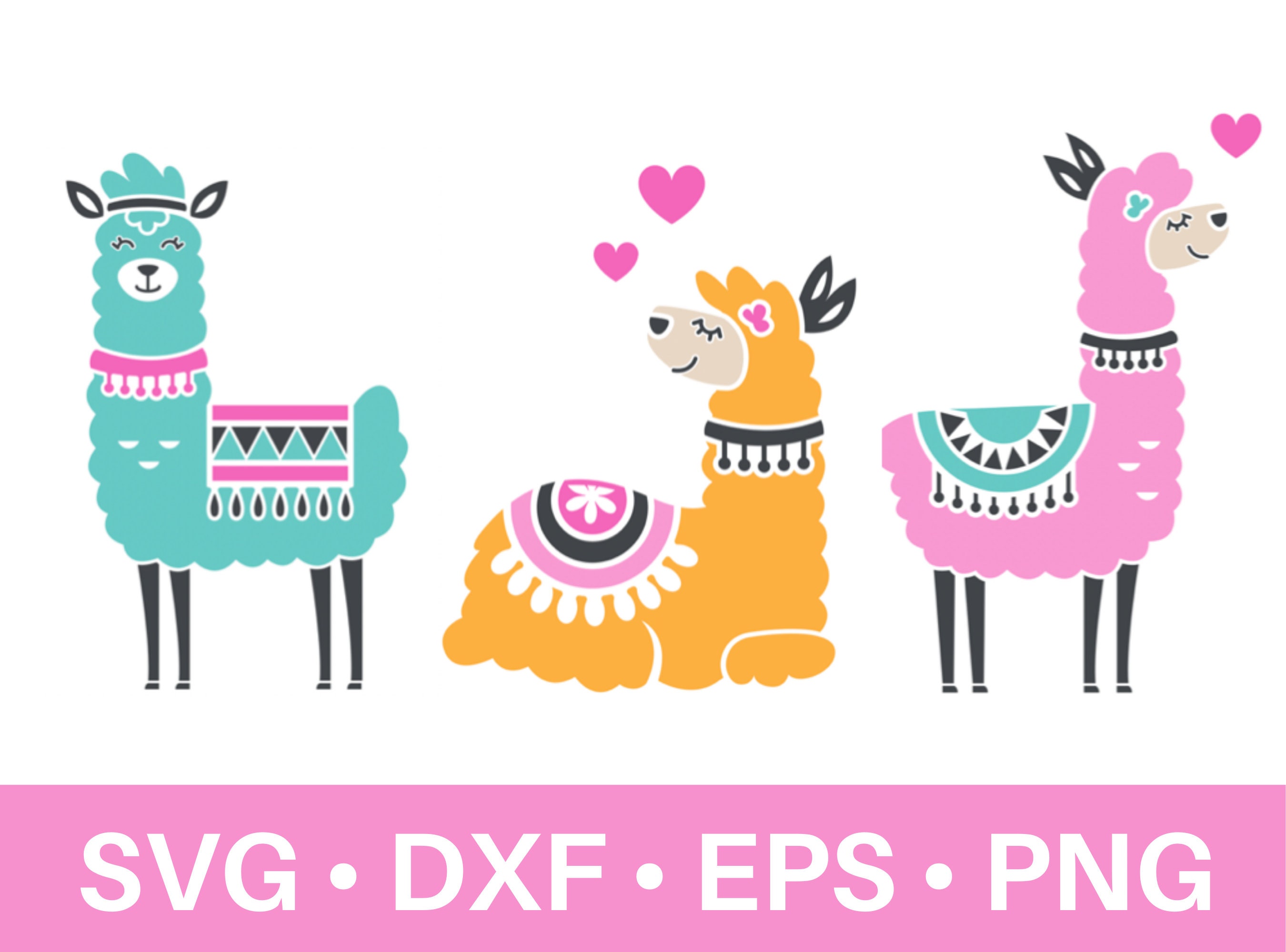 Llamas SVG Llamas Clipart SVG Cut Files PNG Files - Etsy UK