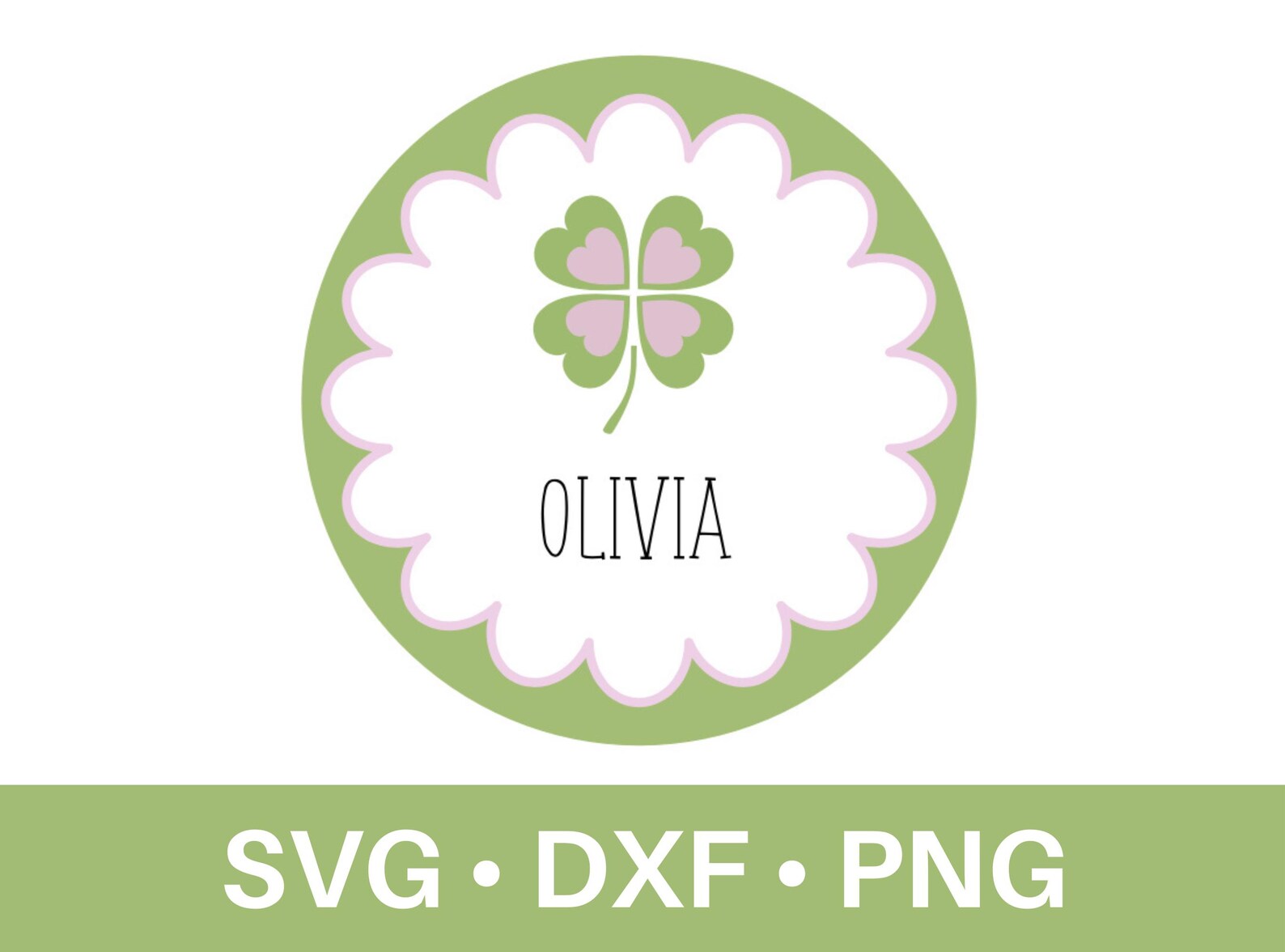 St. Patrick’s Day Monogram Frame SVG | Four Leaf Clover Name Frame ...