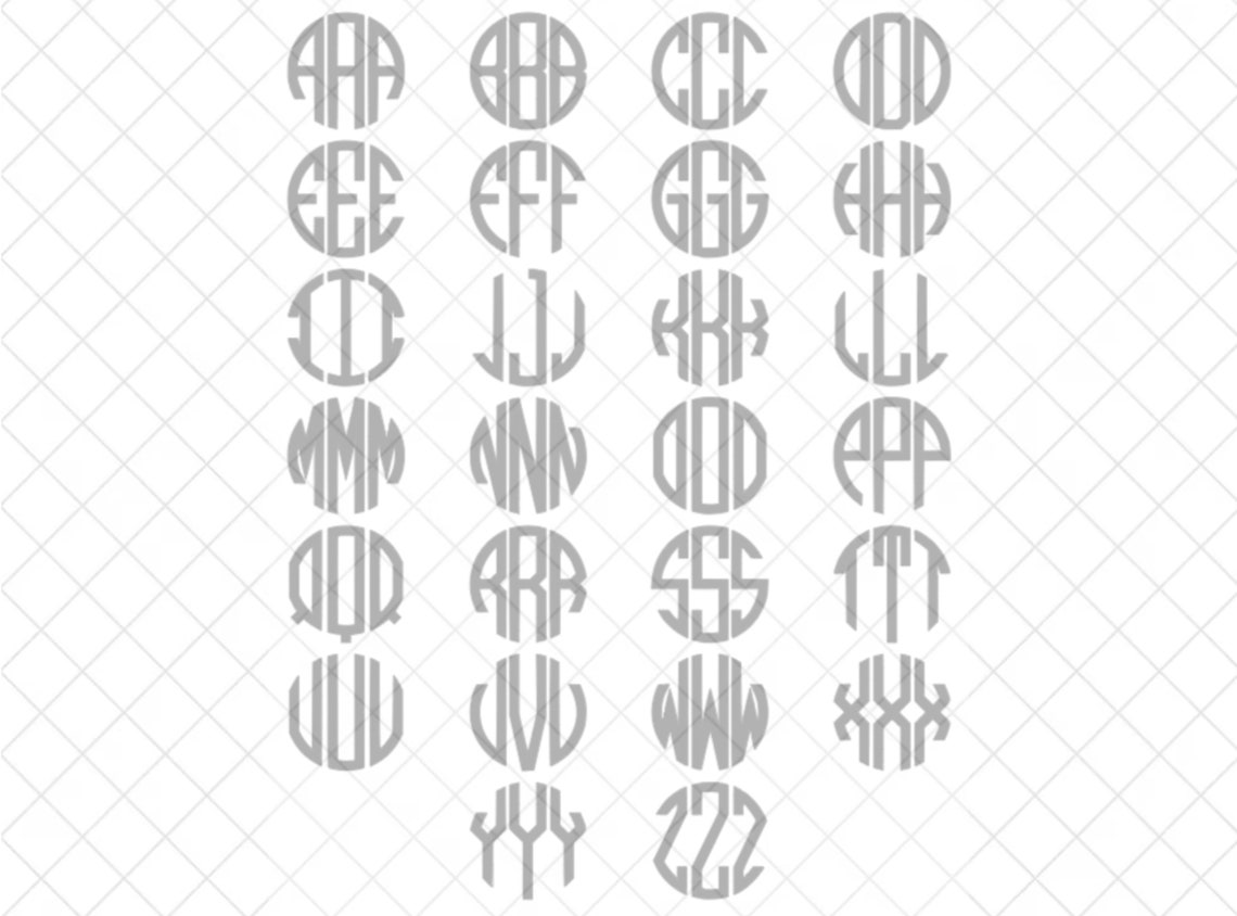 Circle Monogram Font SVG Bundle | 3D Monogram Svg | 3D Monogram DXF ...