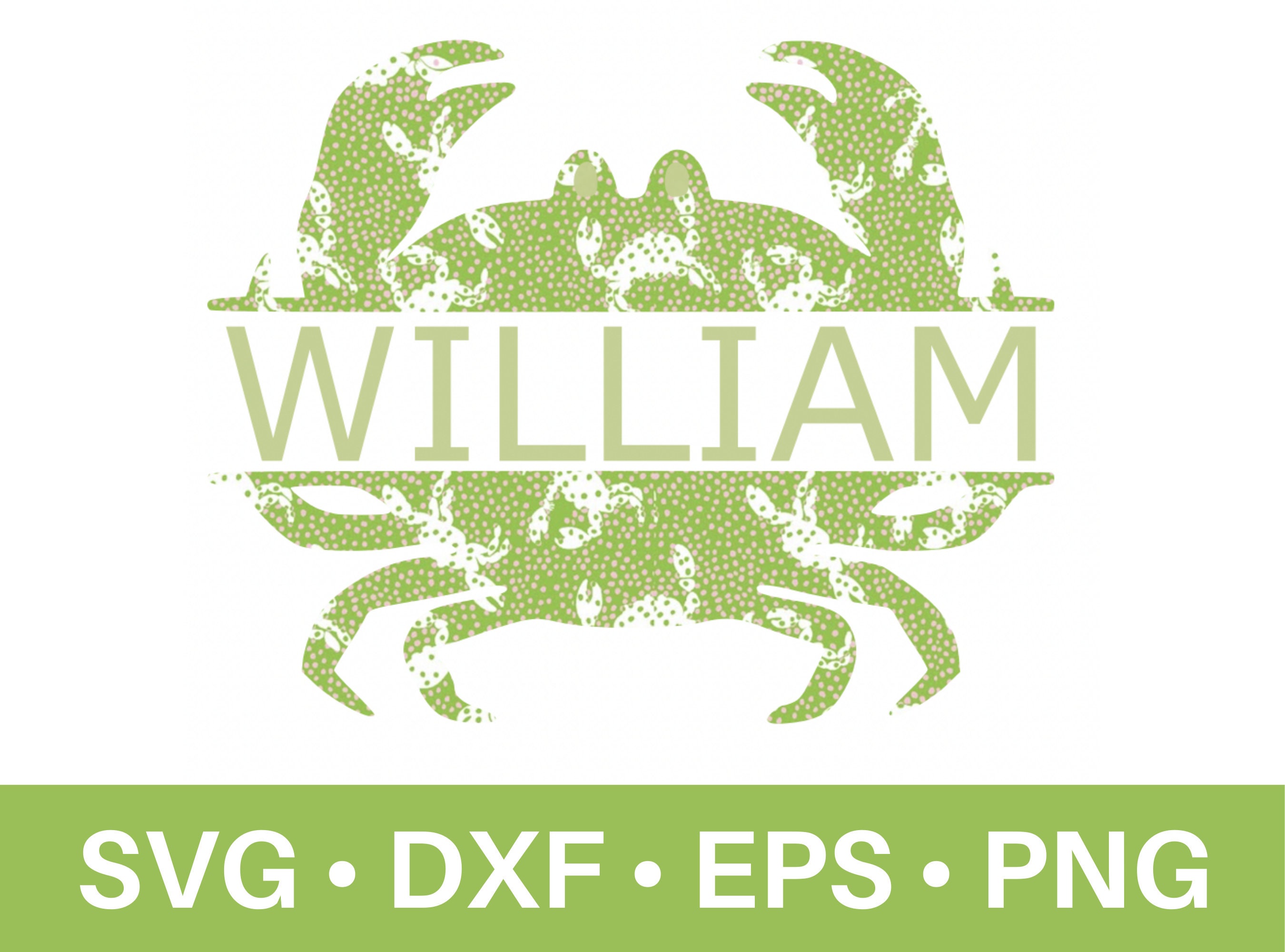 Crab Name Frame Cut File Crab Monogram Crab Name Frame - Etsy