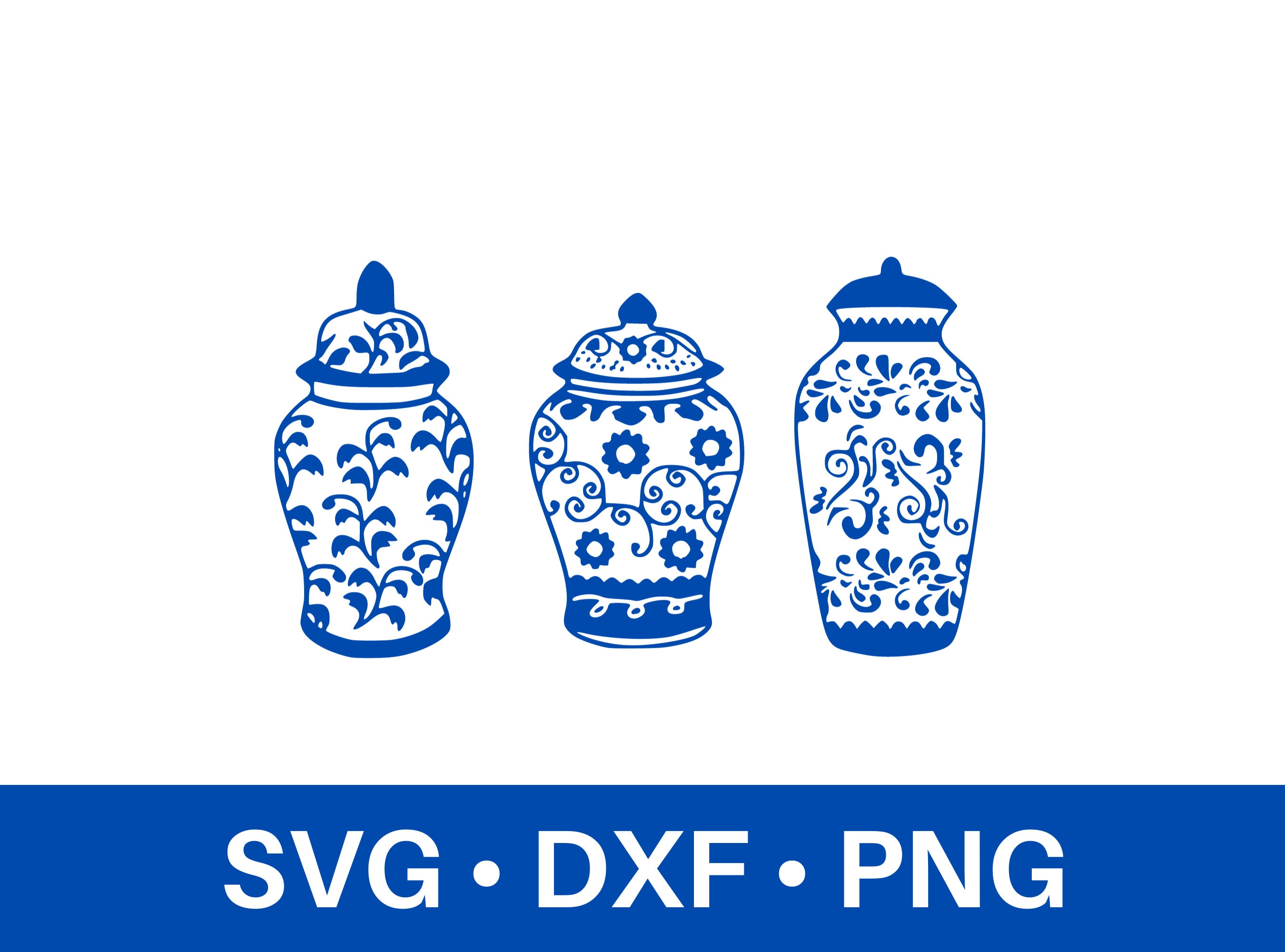 Chinoiserie Ginger Jar Pot SVG Bundle | Ginger Pot SVG | Ginger Jar DXF ...