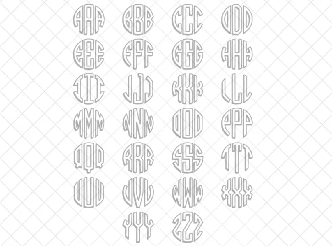 Circle Monogram Font SVG Bundle | 3D Monogram Svg | 3D Monogram DXF ...