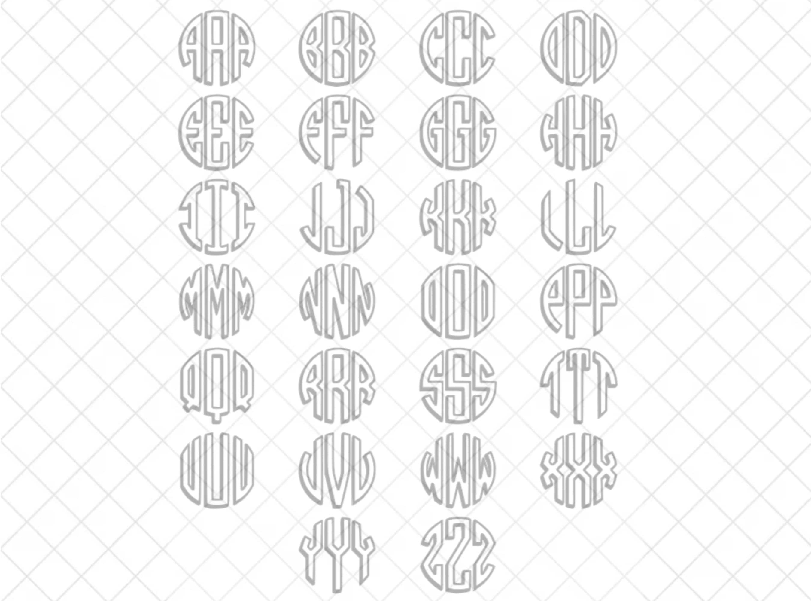 Circle Monogram Font SVG Bundle | 3D Monogram Svg | 3D Monogram DXF | Circle Monogram for Cricut ...