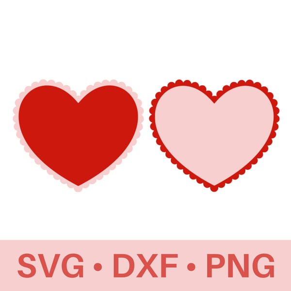 Scalloped Edge Heart Svg - Etsy