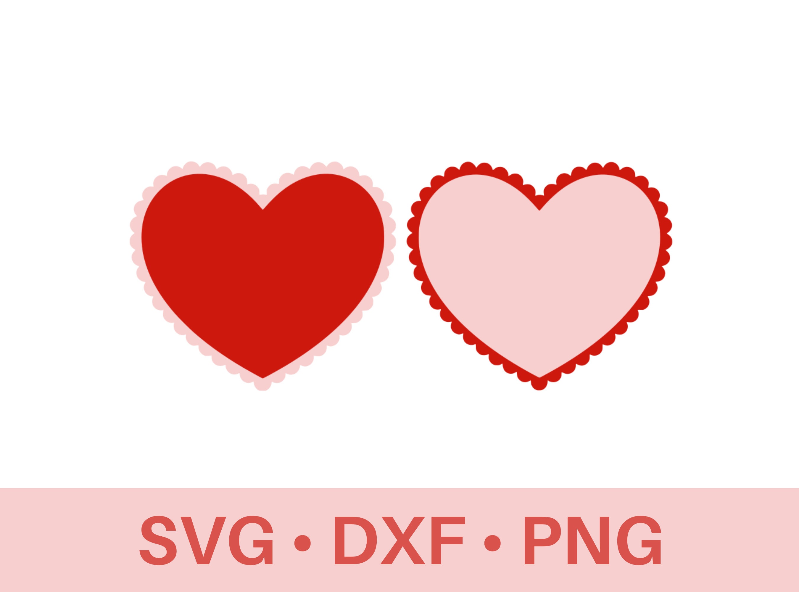 Scalloped Heart SVG | Layered Heart SVG | Personalized Gift | Valentine ...