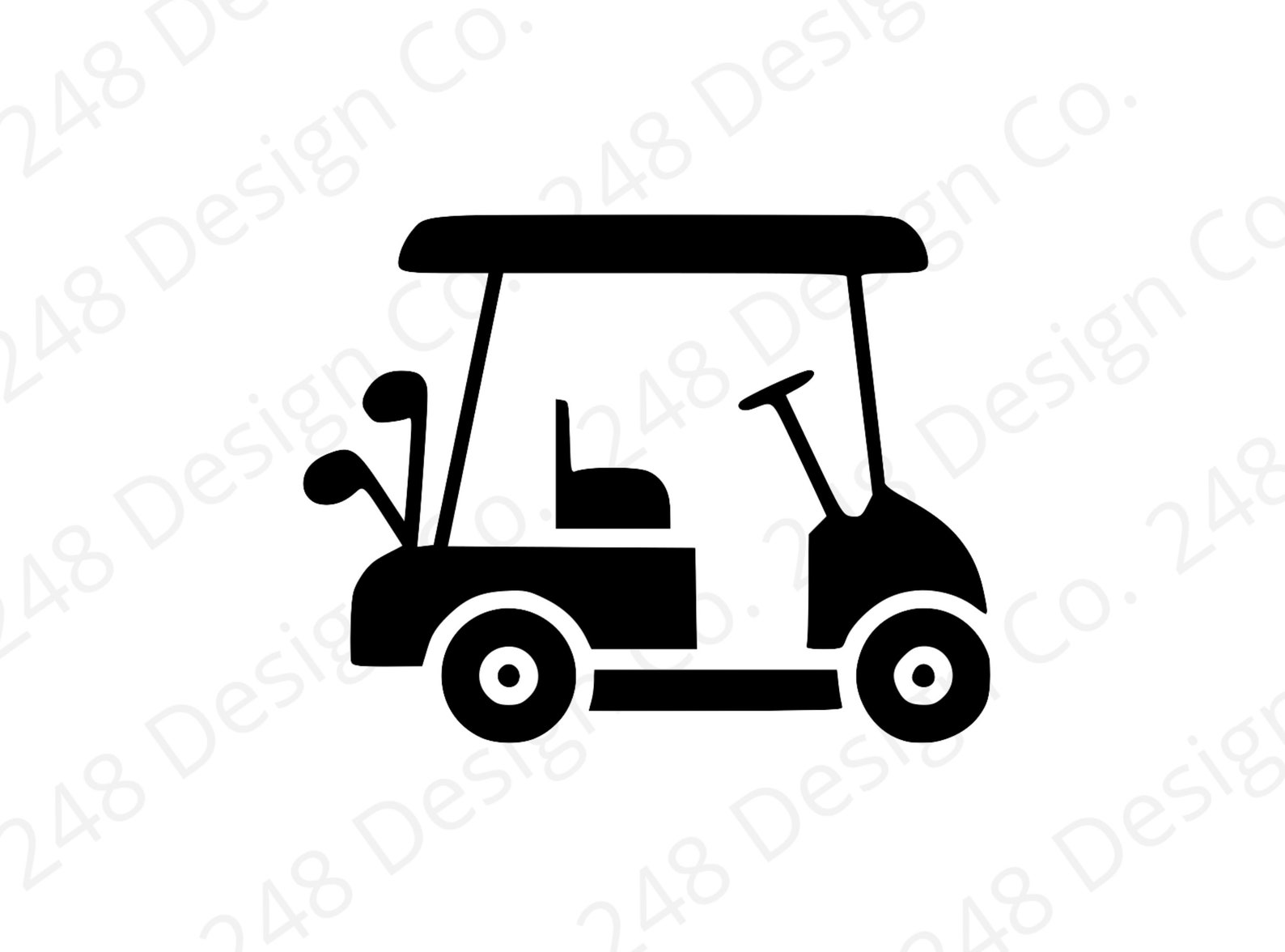 Cute Golf Cart Cut File | Golf Cart Monogram | Golf Cart Clip Art ...