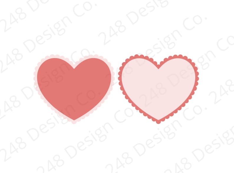 Scalloped Heart SVG | Layered Heart SVG | Personalized Gift | Valentine ...