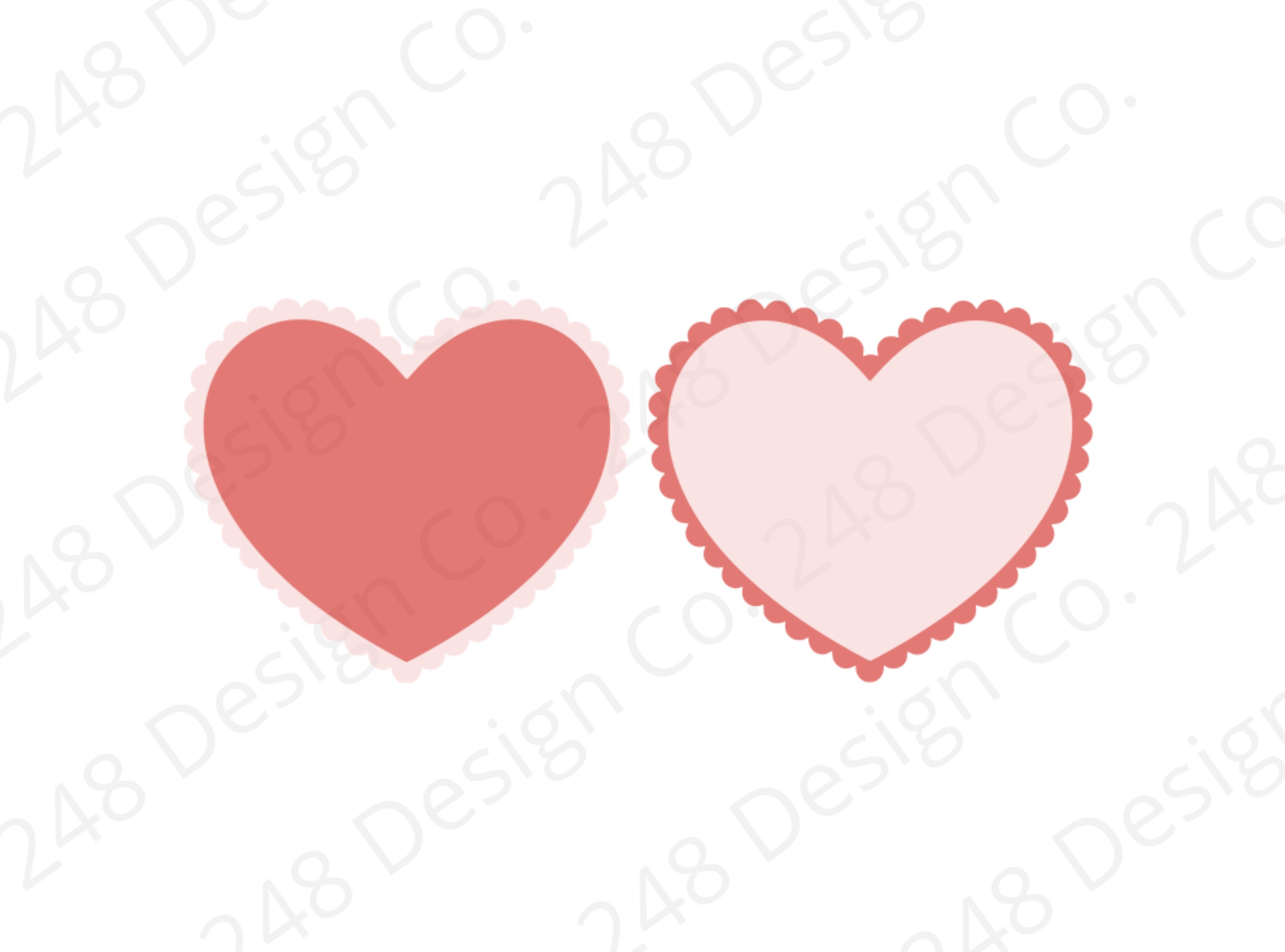 Scalloped Heart SVG | Layered Heart SVG | Personalized Gift | Valentine ...